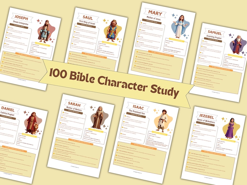 Bible Characters Printables, Bible Character Cards, Old Testament ...