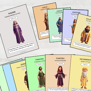 Bible Characters Printables, Bible Character Cards, Old Testament ...