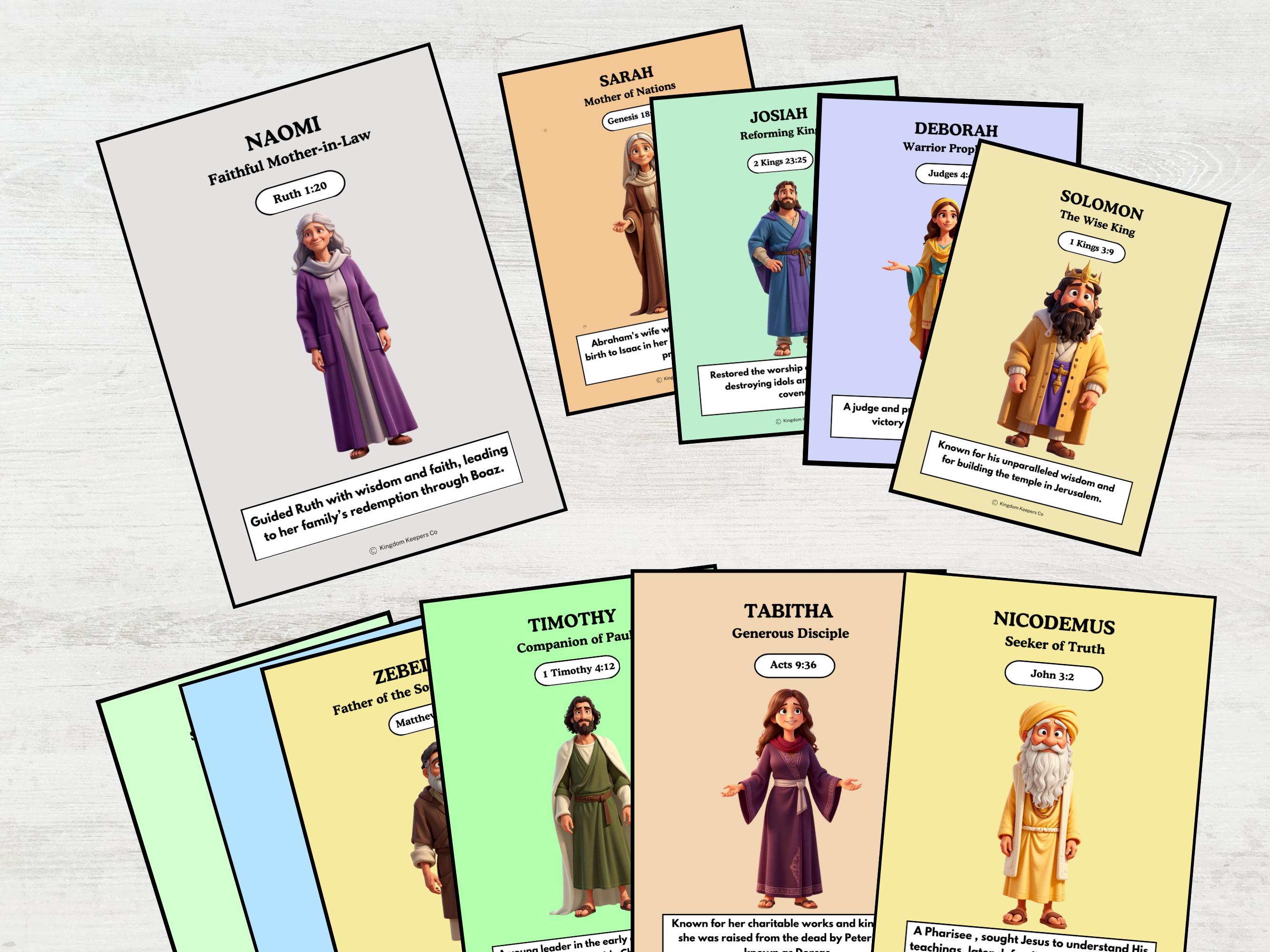 Bible Characters Printables, Bible Character Cards, Old Testament ...