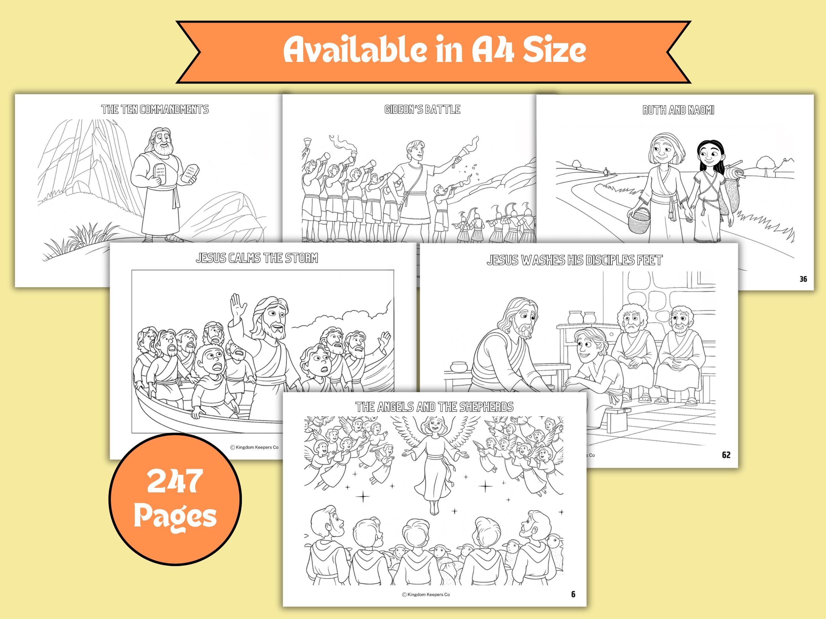 Kids Bible Coloring Book, Bible Characters Color, Jesus Coloring Book ...