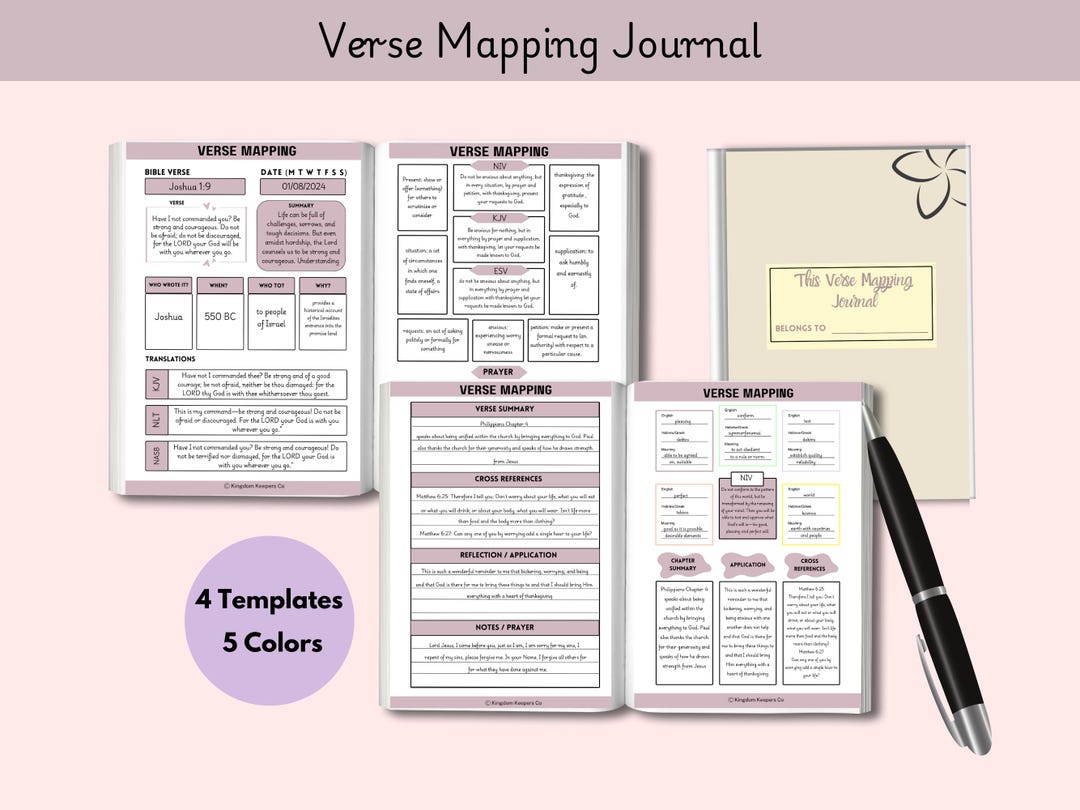 Verse Mapping Bible Study Journal, Verse Mapping Journal, Bible Verse ...