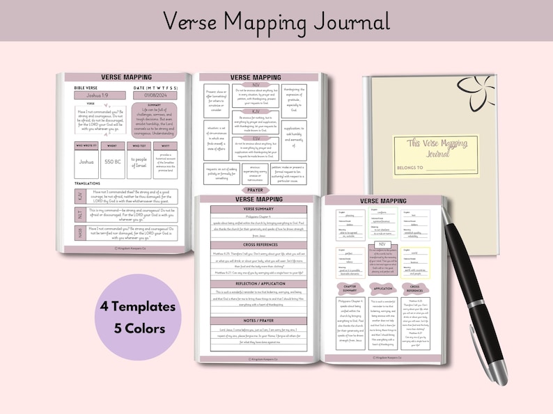 Verse Mapping Bible Study Journal, Verse Mapping Journal, Bible Verse ...