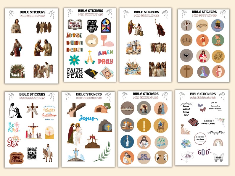 Faith Stickers Pack, Faith Digital Products, Bible Stickers for ...