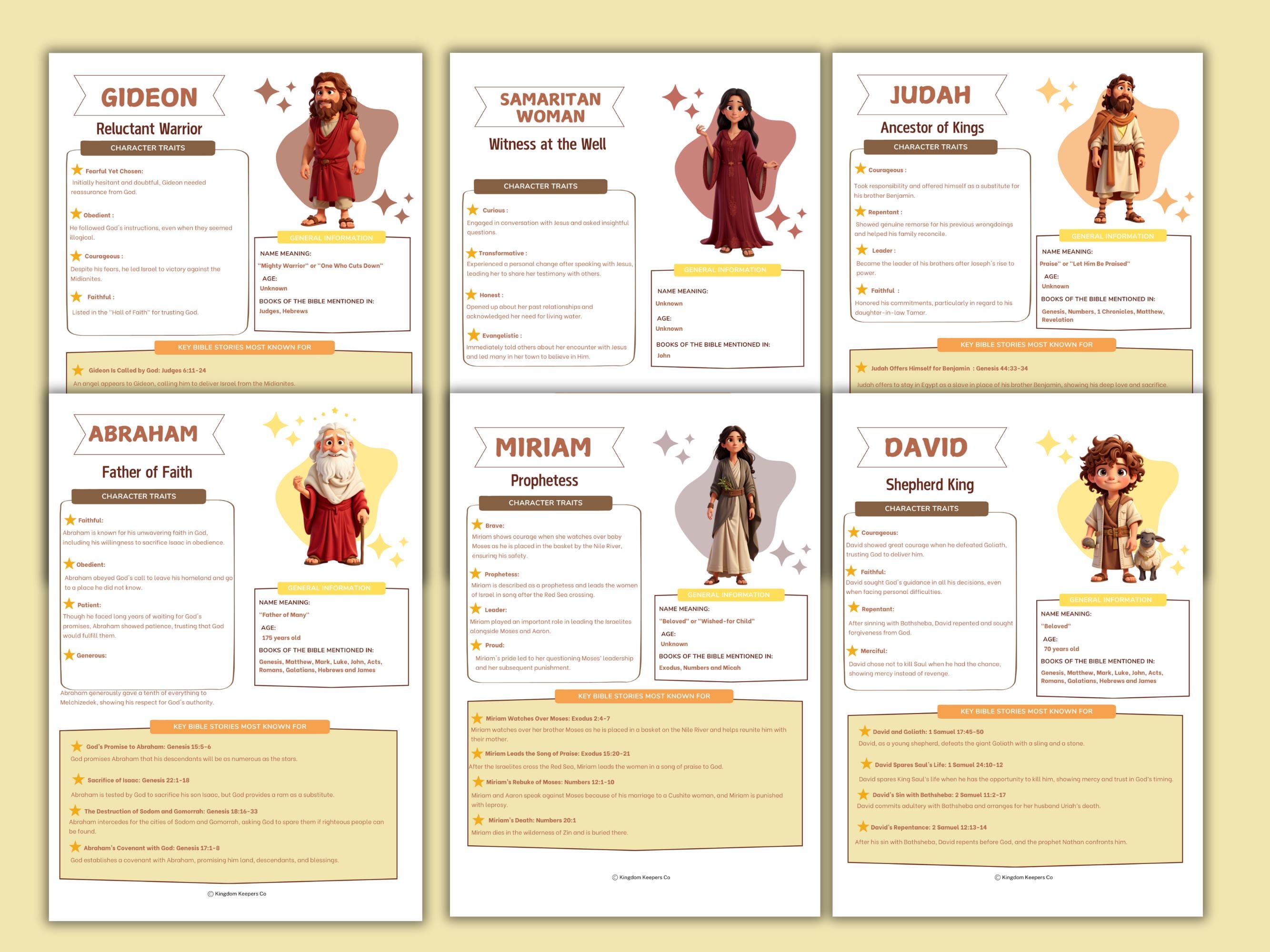 Bible Character Study Printable, Bible Studies for Kids, Christian ...