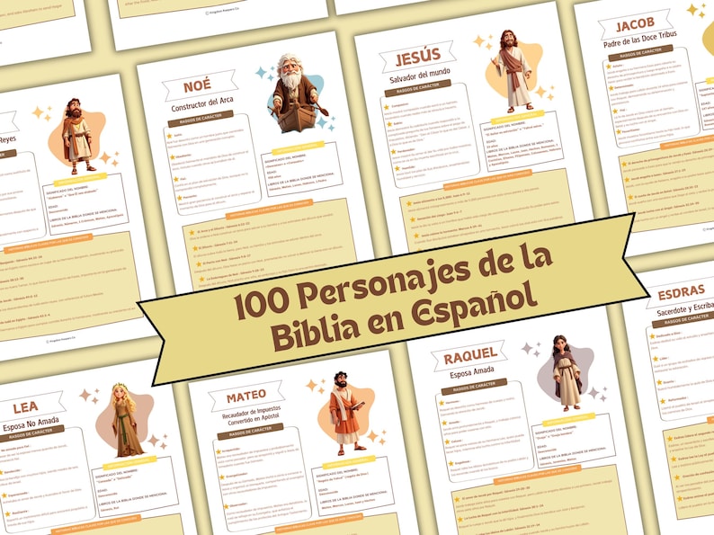 Printable Character Bible Study IN SPANISH, Bible Studies for Kids ...