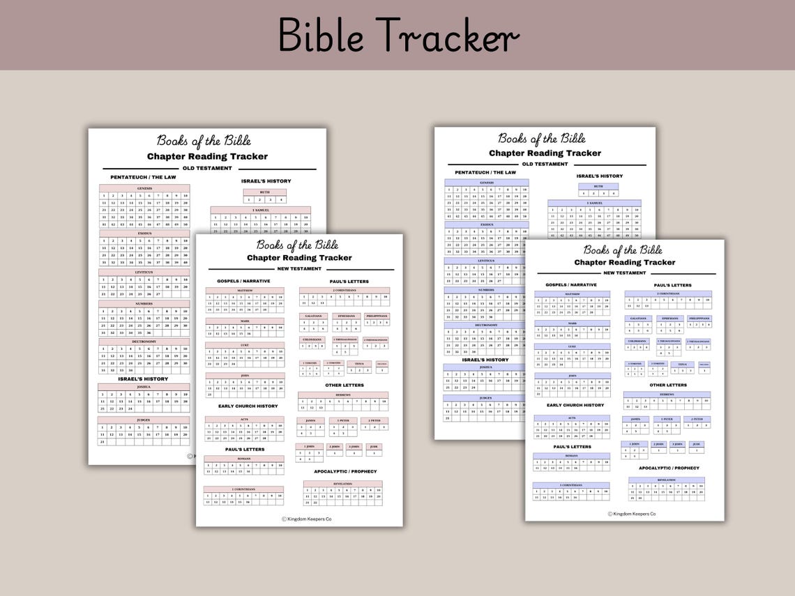 Bible Reading Check, Bible Reading Chart, Bible Reading Checklist ...