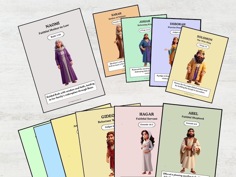 Old Testament Bible Characters, Bible Character Cards, Old Testament ...