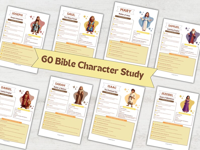 Bible Characters Printables, Bible Character Cards, Old Testament ...