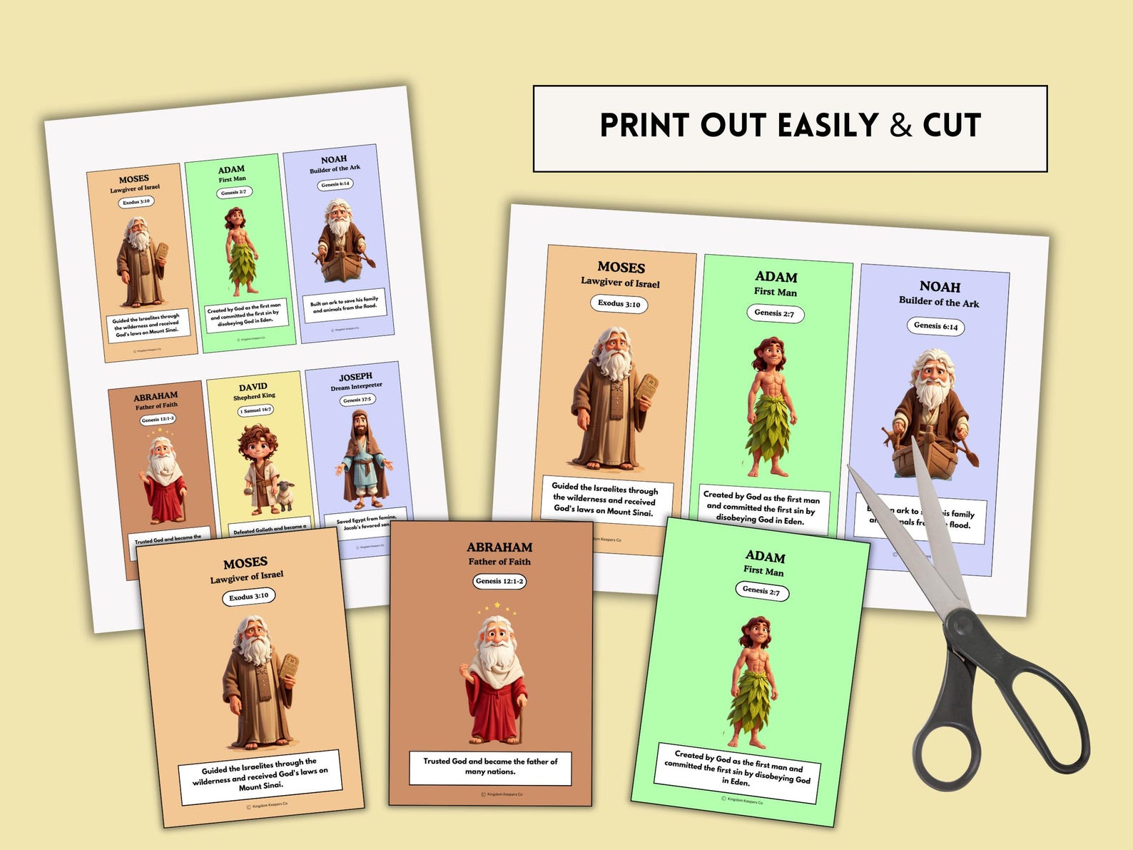 Bible Characters Printables, Bible Character Cards, Old Testament ...