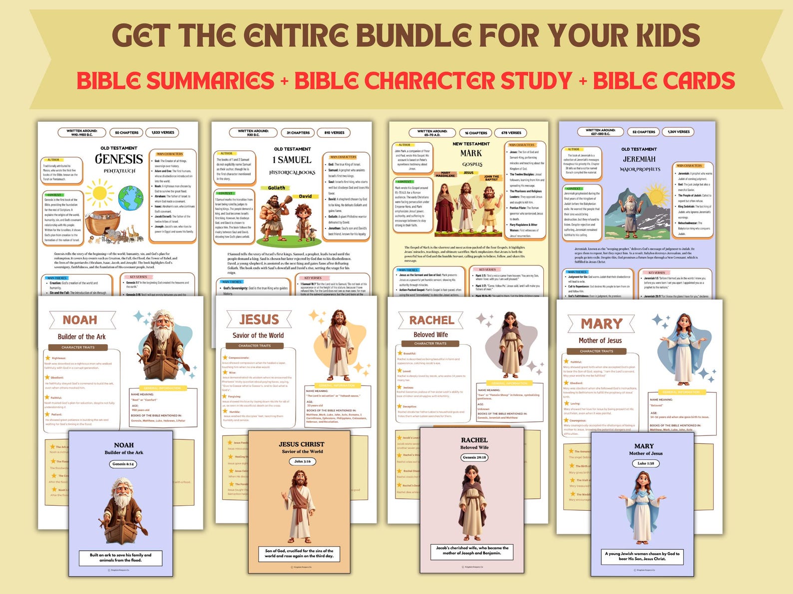 Printable Character Bible Study IN FRENCH, Bible Studies for Kids ...