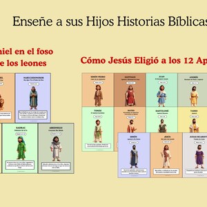 Bible Characters Printables IN SPANISH, Bible Character Cards ...