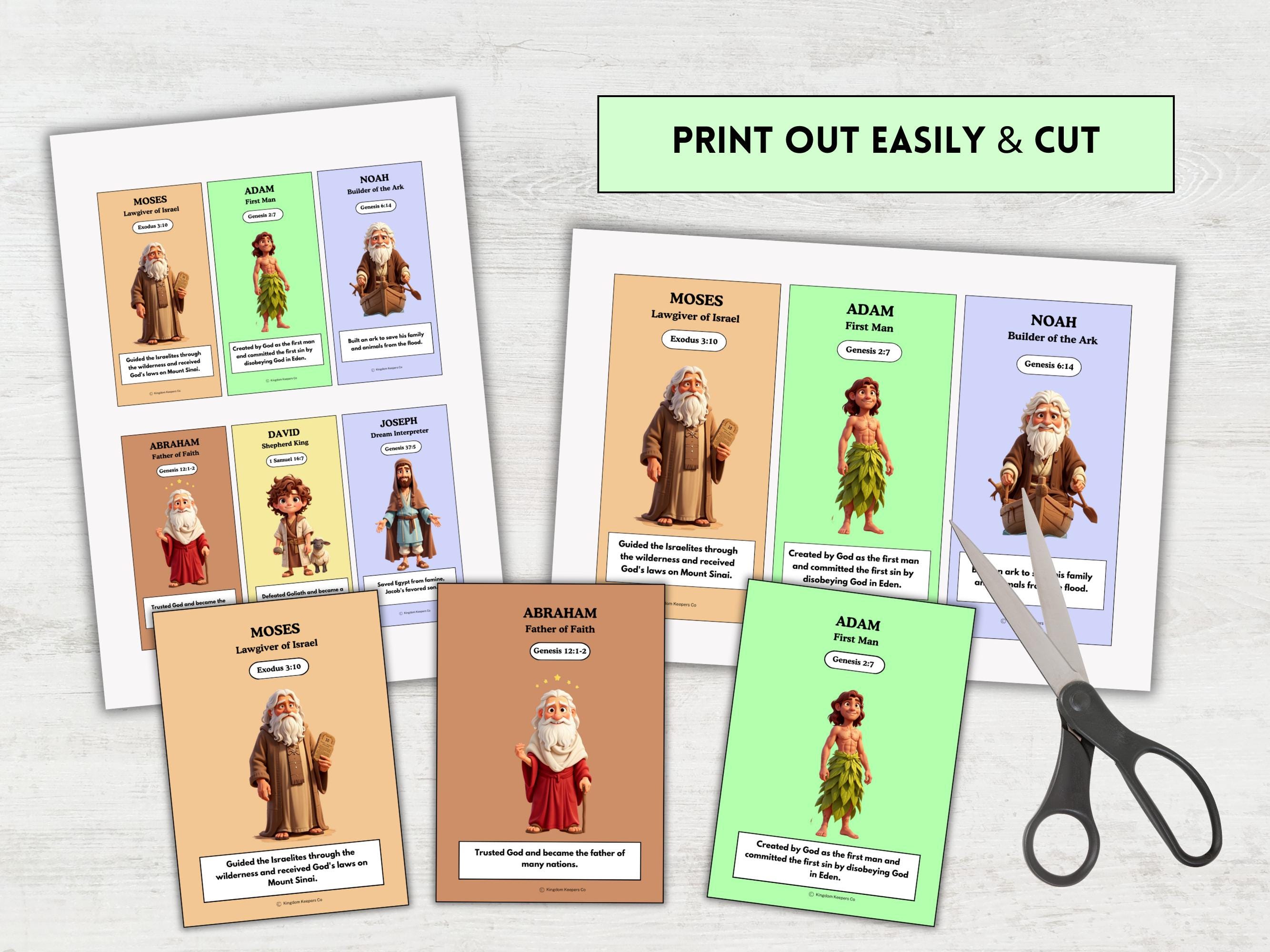 Bible Characters Printables, Bible Character Cards, Old Testament ...