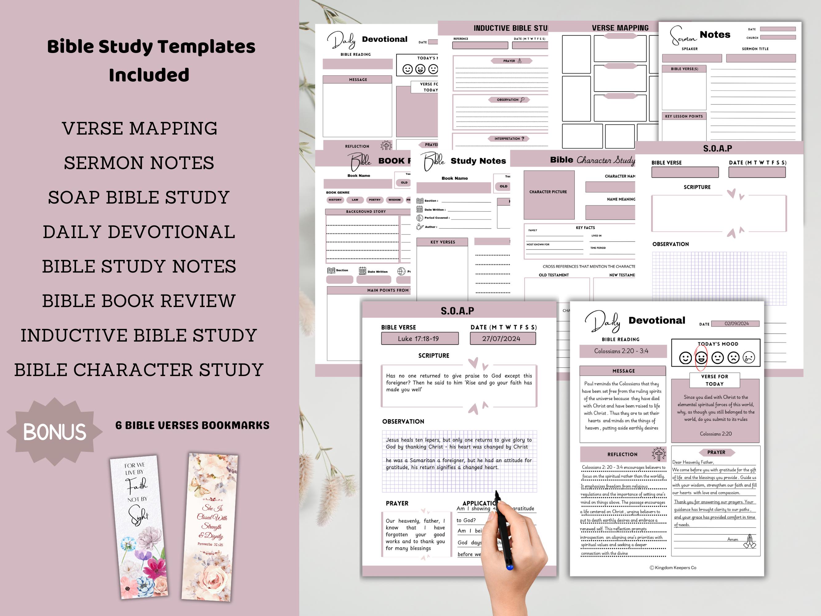 Bible Study Bundle, S.o.a.p Method Bible Study, in Depth Bible Study ...