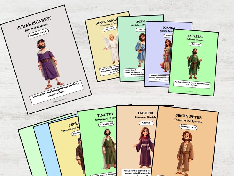 New Testament Bible Characters, Bible Character Cards, New Testament ...