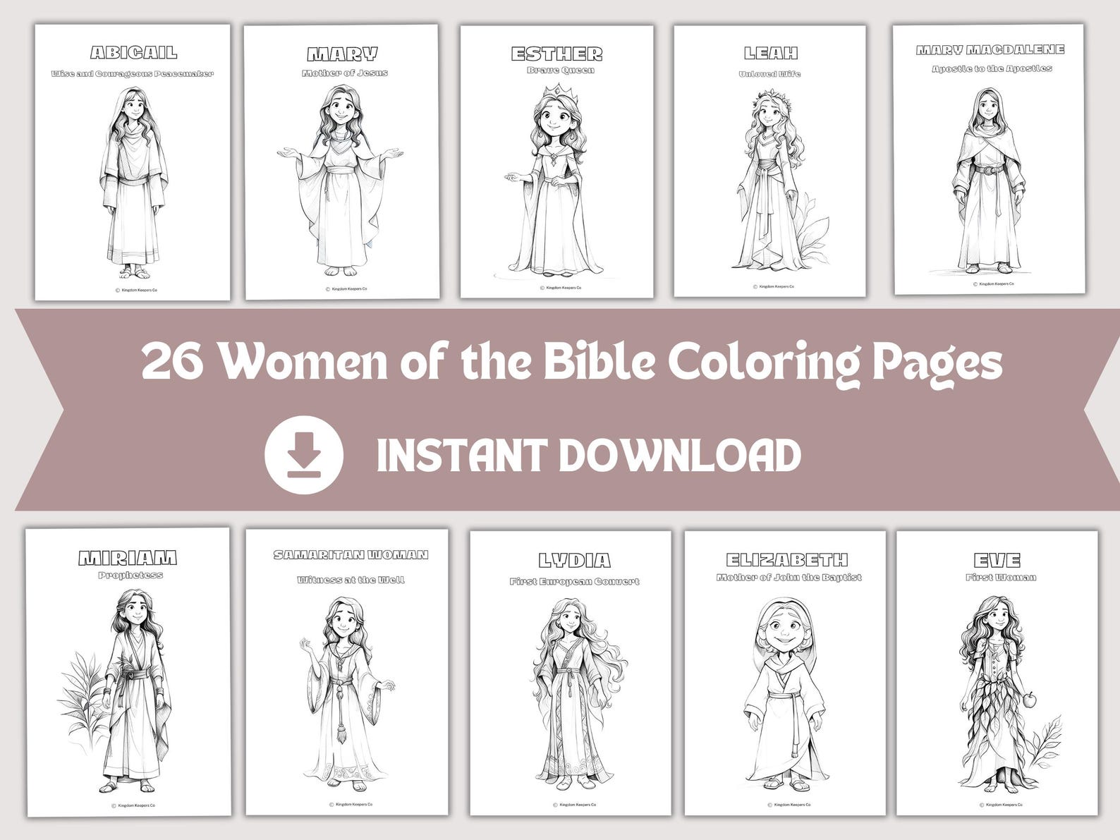 Women Bible Coloring, Bible Characters Color, Christian Bible Coloring ...