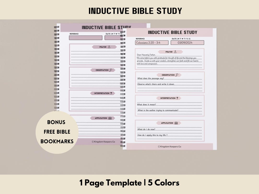 Inductive Bible, Inductive Bible Study Journal, Inductive Bible Study Guide, Inductive Bible ...