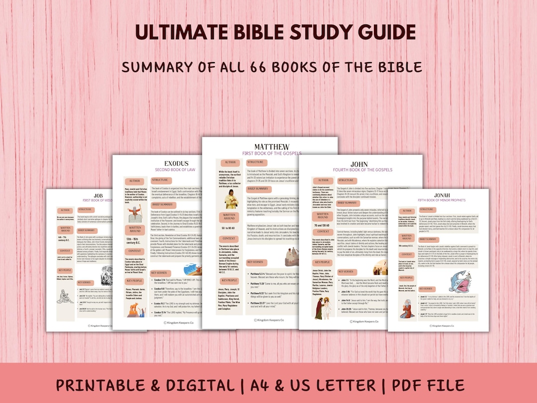 Bible Printable Summaries, Bible Study Guide, Inductive Bible Study ...