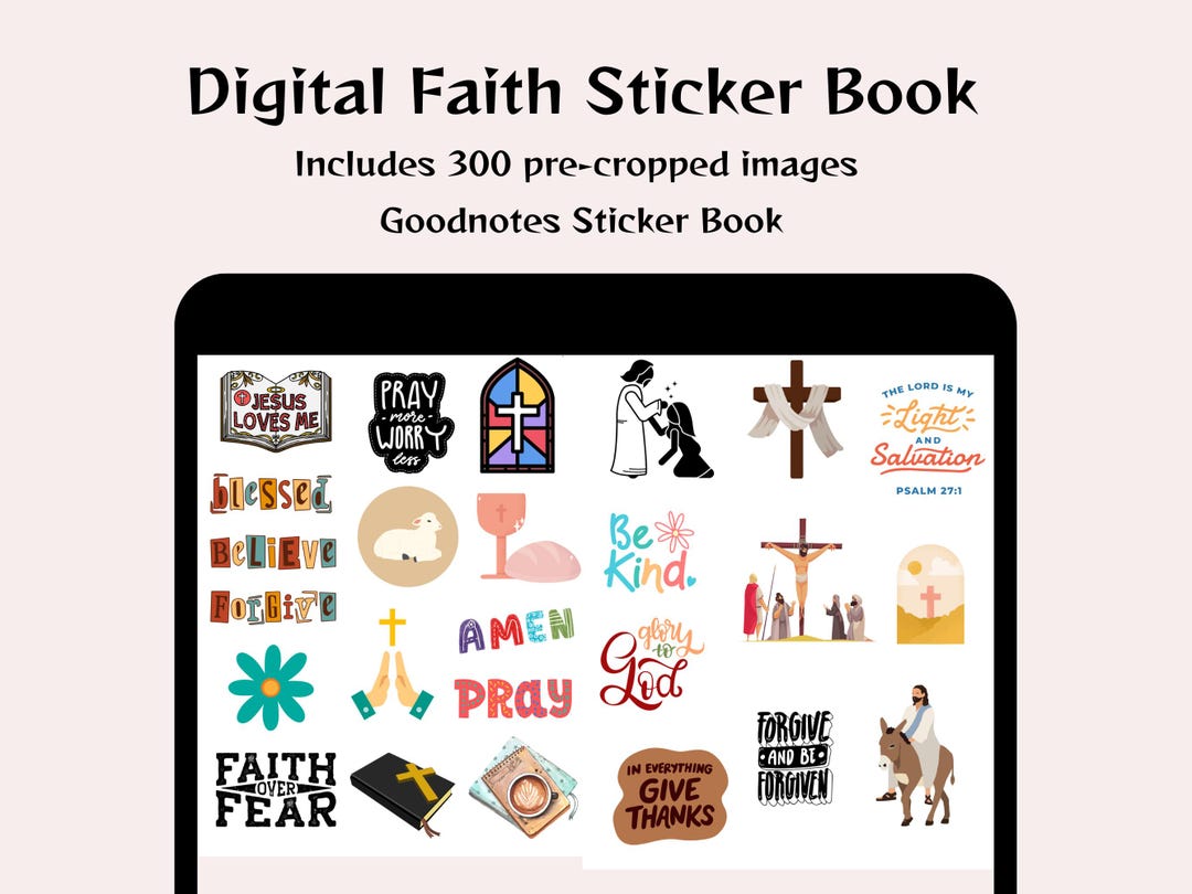 Faith Stickers Pack, Faith Digital Products, Bible Stickers for ...
