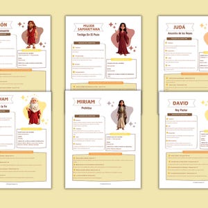 Printable Character Bible Study IN SPANISH, Bible Studies for Kids ...