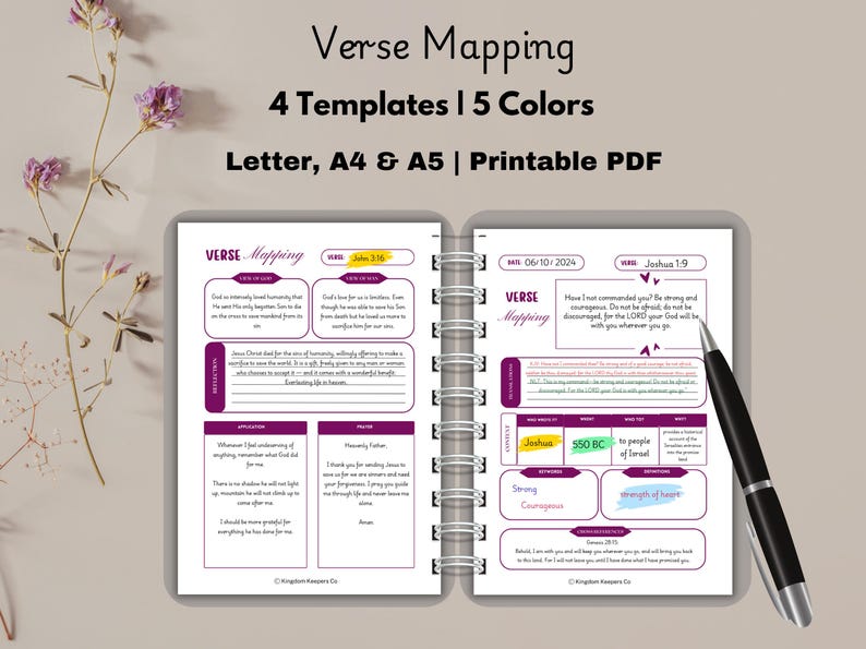 Verse Mapping Bible Study Journal, Verse Mapping Journal, Bible Verse ...