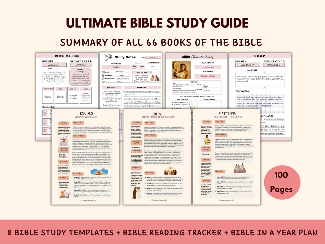 Bible Printable Summaries, Bible Study Guide, Inductive Bible Study ...