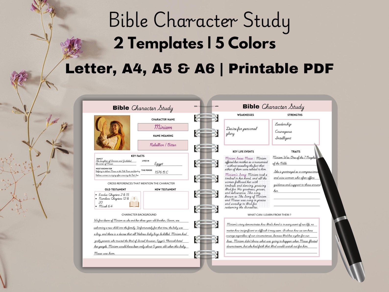 Bible Character Study, Bible Character Printable, Bible Character ...