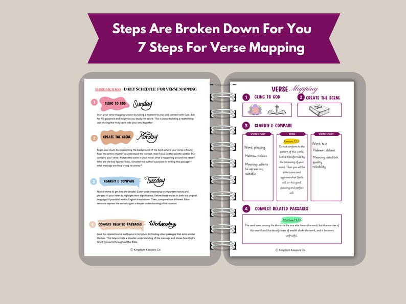 Verse Mapping Bible Study Journal, Verse Mapping Journal, Bible Verse ...