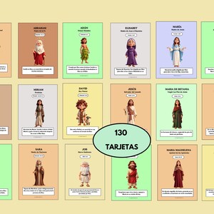 Bible Characters Printables IN SPANISH, Bible Character Cards ...