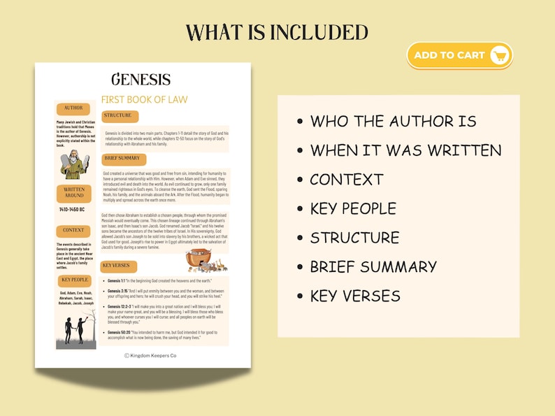 Genesis Printable, Book of Genesis, Bible Study Cheat Sheets, Guided ...