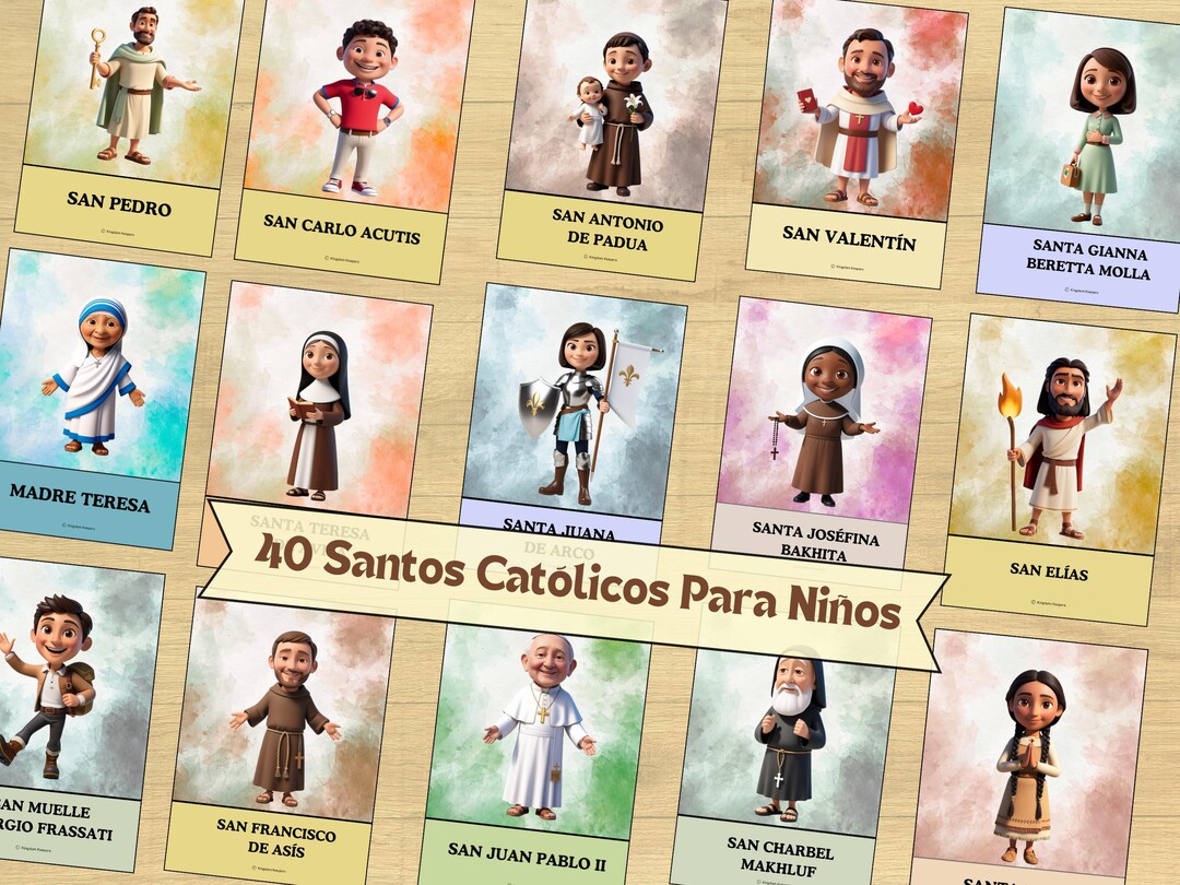 Santos Católicos, Catholic Saints Posters in Spanish, Catholic Saints ...