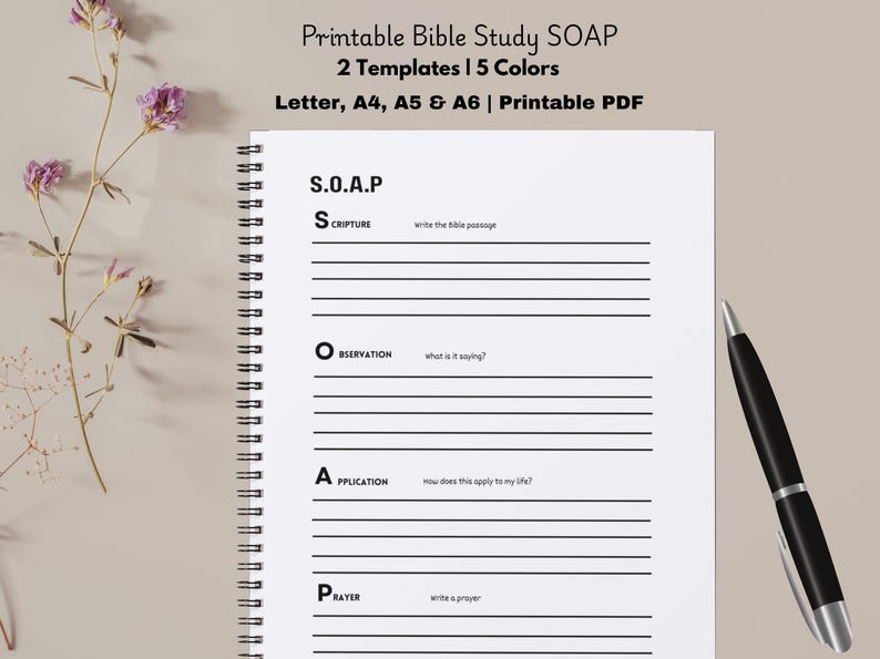 Soap Bible Study Bookmark, Soap Method Bible Study, Soap Bible Study ...