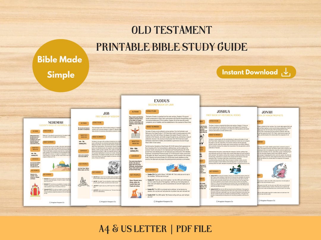 Old Testament Bible Study, Printable Bible Study Guide, Inductive Bible ...