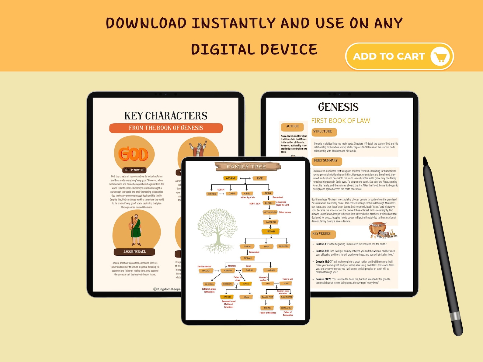 Genesis Printable, Book of Genesis, Bible Study Cheat Sheets, Guided ...