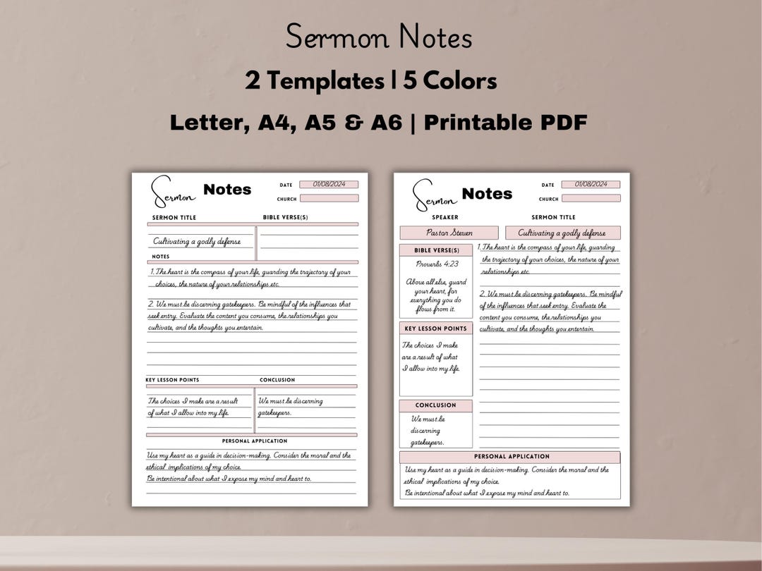 Sermon Notes Editable, Sermon Series, Sermon Notes Printable, Sermon ...