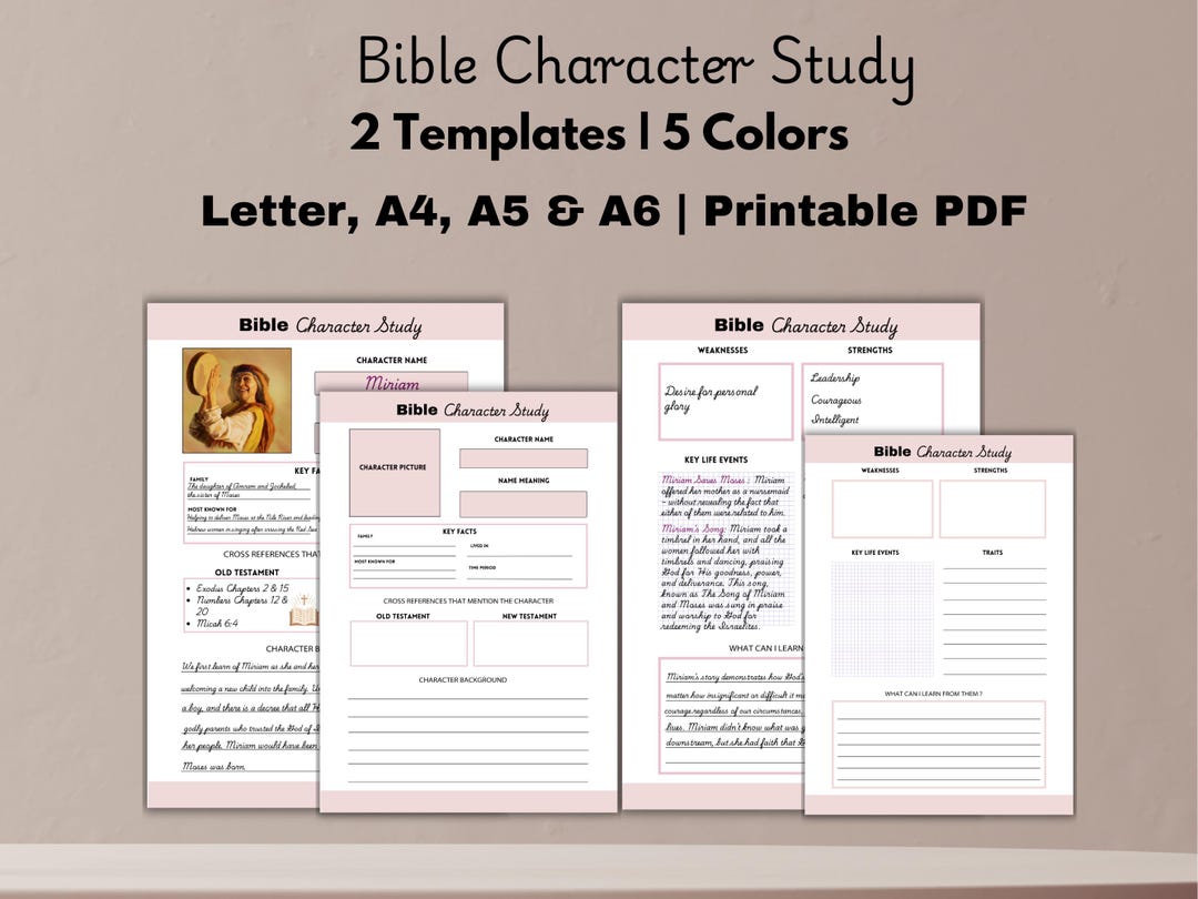 Bible Character Study, Bible Character Printable, Bible Character ...