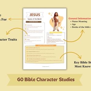 Printable Character Bible Study, Bible Studies for Kids, Christian ...