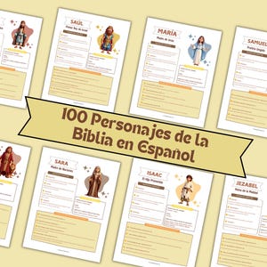 Bible Characters Printables IN SPANISH, Bible Character Cards ...