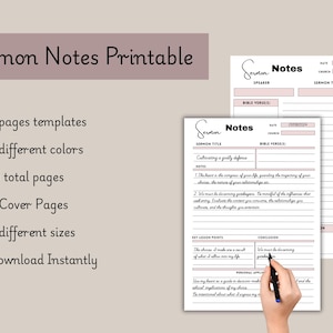Sermon Notes Editable, Sermon Series, Sermon Notes Printable, Sermon ...