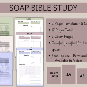 Soap Bible Study Bookmark, Soap Method Bible Study, Soap Bible Study ...
