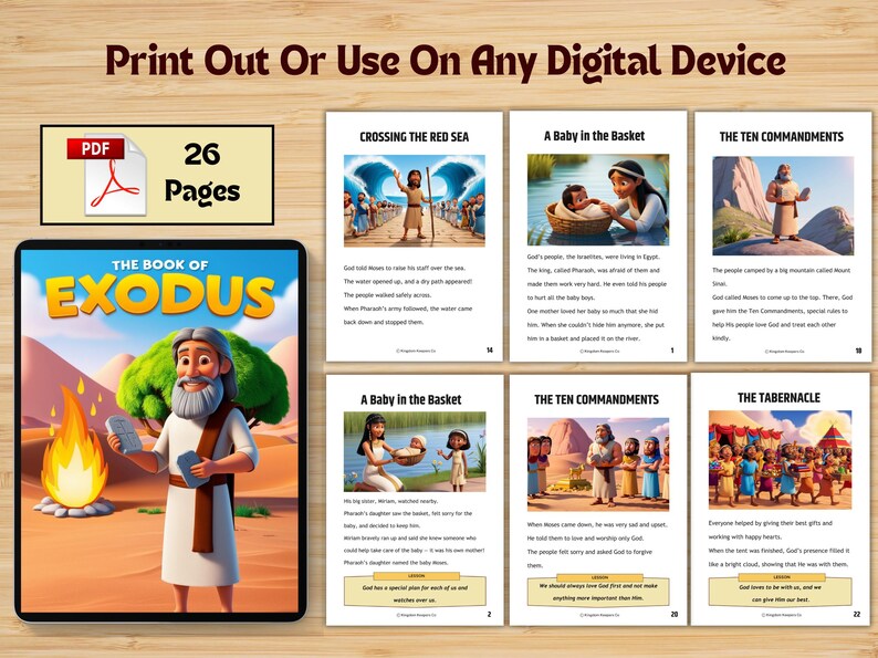 Exodus Bible Kids, Exodus Bible, Moses Exodus Print, Bible Story Kid ...