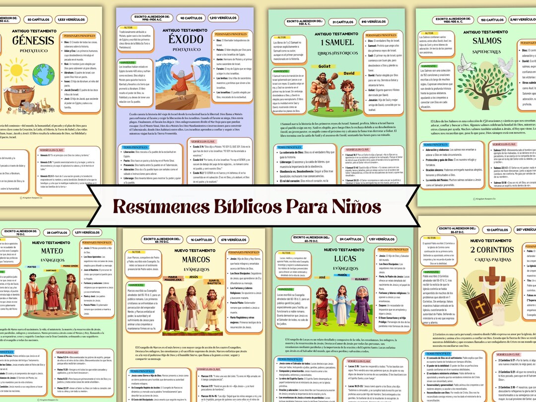 Spanish Bible Study, Spanish Bible Kids, Kids Bible Books Summaries ...