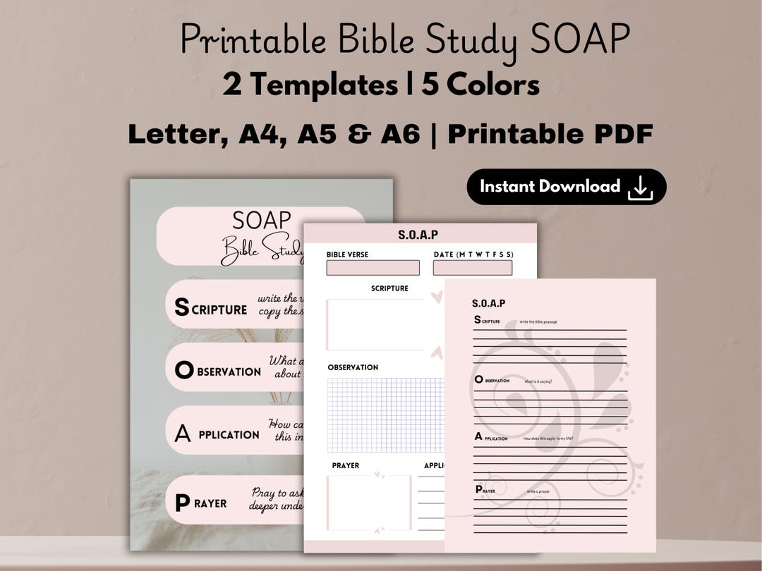 Soap Bible Study Bookmark, Soap Method Bible Study, Soap Bible Study ...