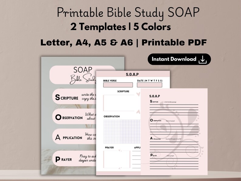 Soap Bible Study Bookmark, Soap Method Bible Study, Soap Bible Study ...