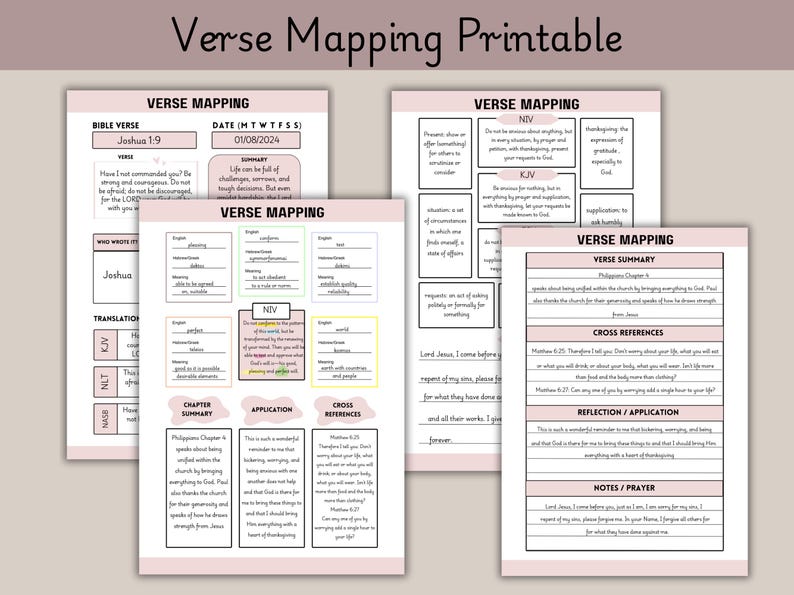 Verse Mapping, Verse Mapping Digital, Verse Mapping Template, Verse ...