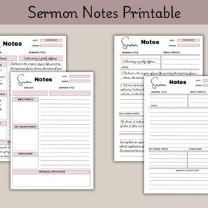 Sermon Notes Editable, Sermon Series, Sermon Notes Printable, Sermon ...