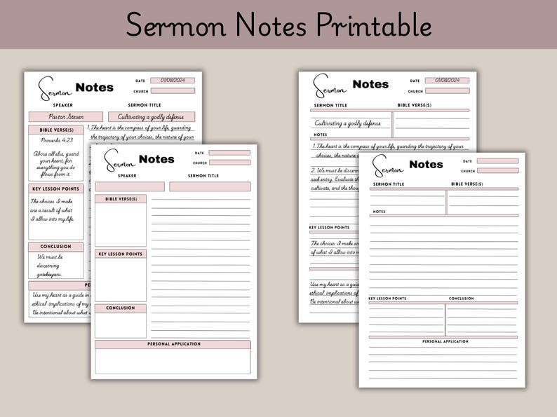 Sermon Notes Editable, Sermon Series, Sermon Notes Printable, Sermon ...