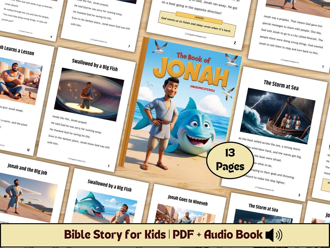Jonah Bible Story, Bible Stories for Kids Printable Jonah, Old ...
