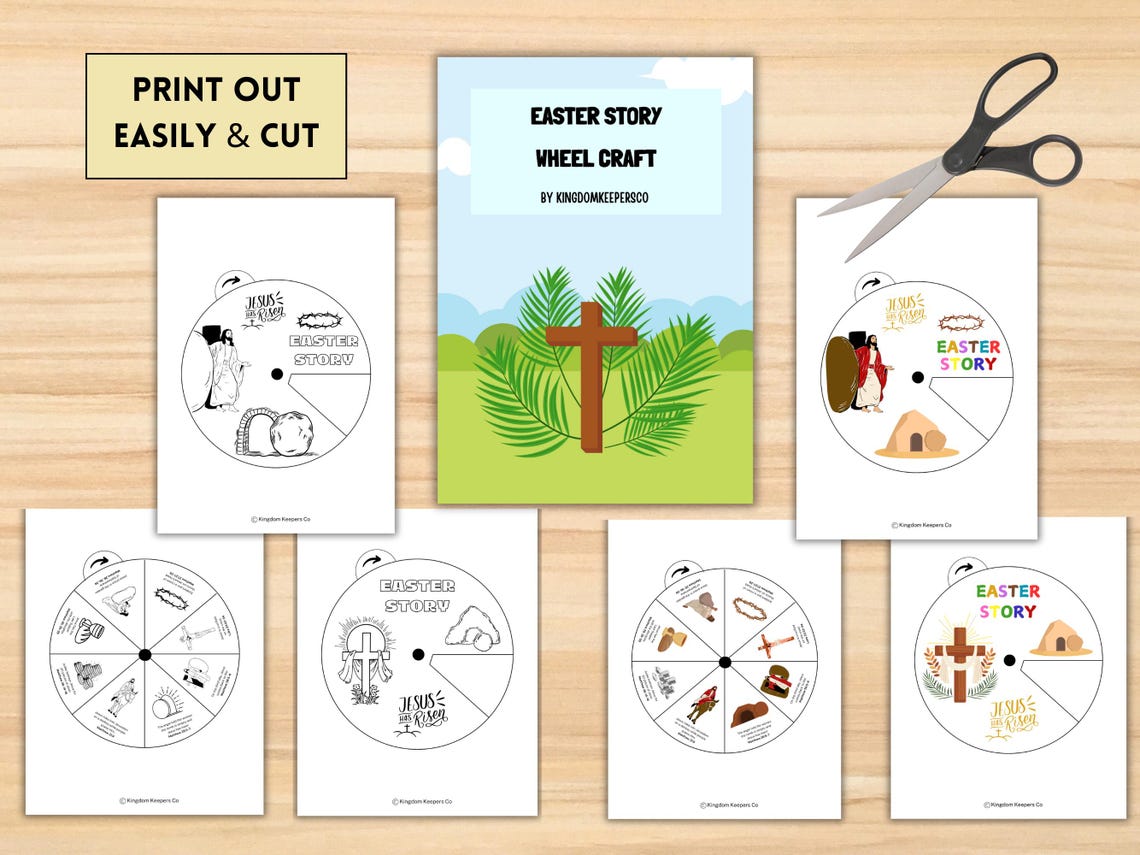 Easter Story Color Wheel, Easter Story Wheel Craft, Easter Activities ...
