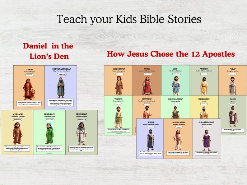 Bible Characters Printables, Bible Character Cards, Old Testament ...