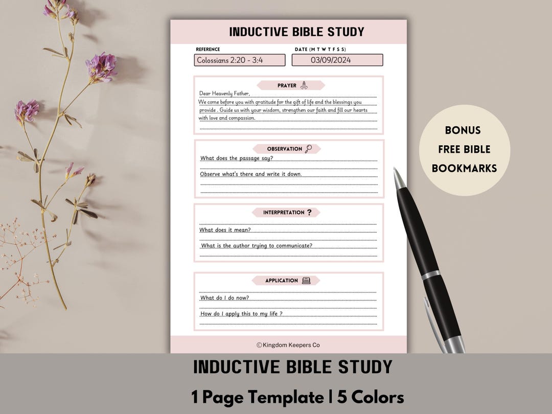 Inductive Bible, Inductive Bible Study Journal, Inductive Bible Study Guide, Inductive Bible ...
